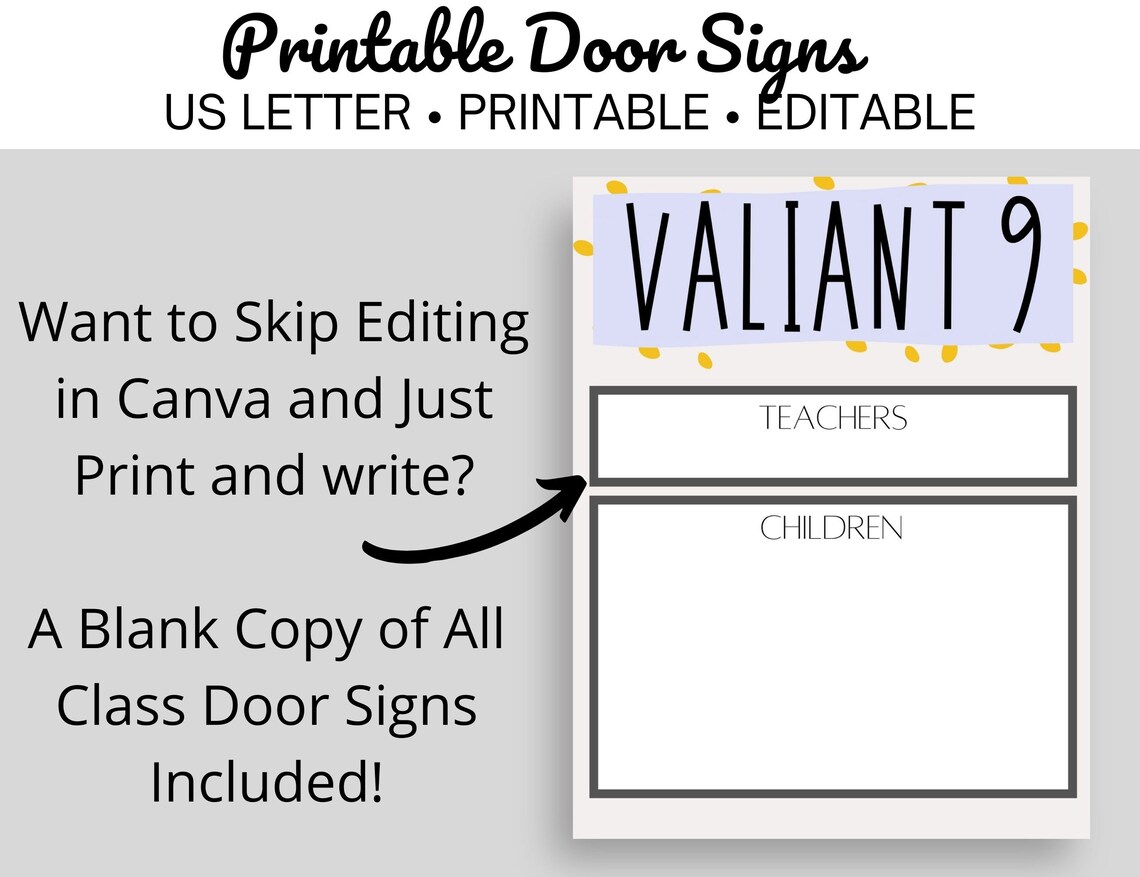 Primary Class Door Signs - Etsy