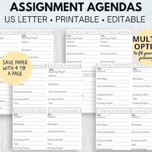 Primary Sharing Time Assignment Wristbands & Agendas - Etsy