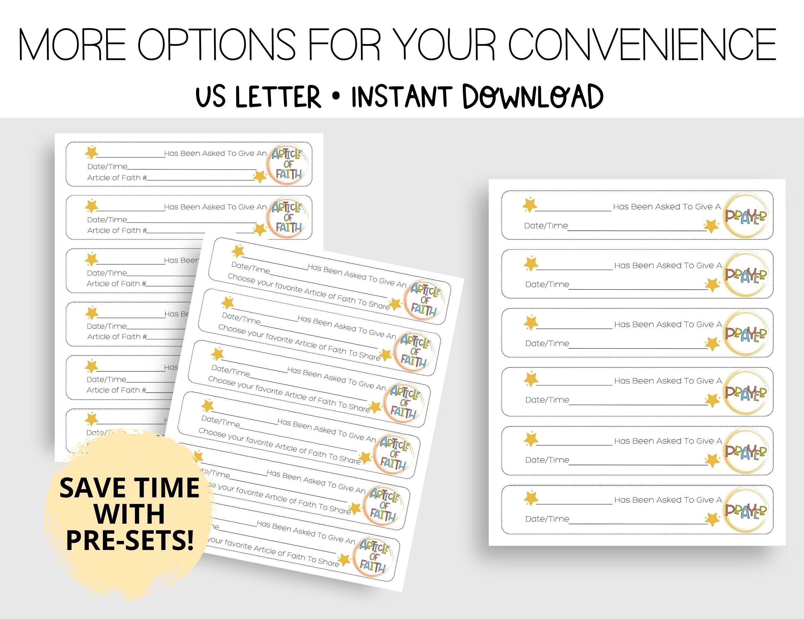 Primary Sharing Time Assignment Bracelets, Stickers, and Agendas BUNDLE ...