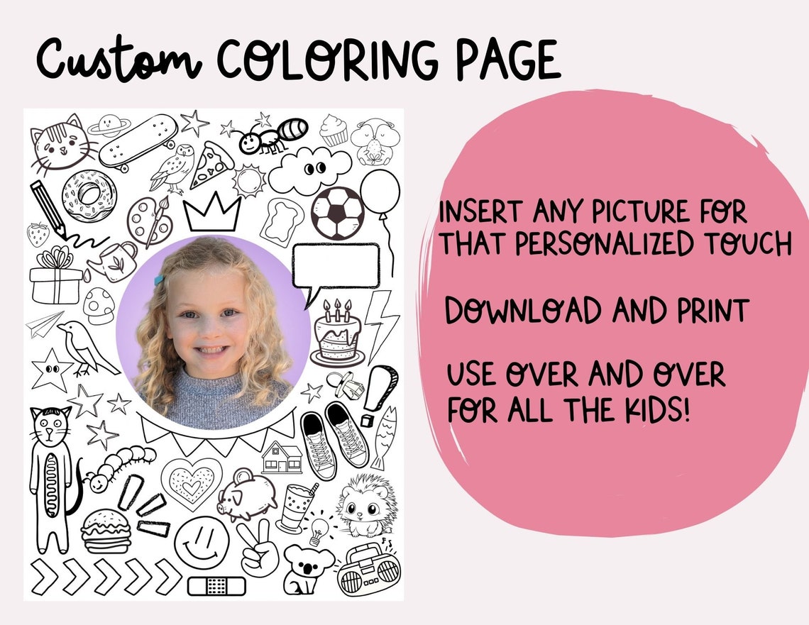 Custom Coloring Page-instant Download-for Older Kids - Etsy