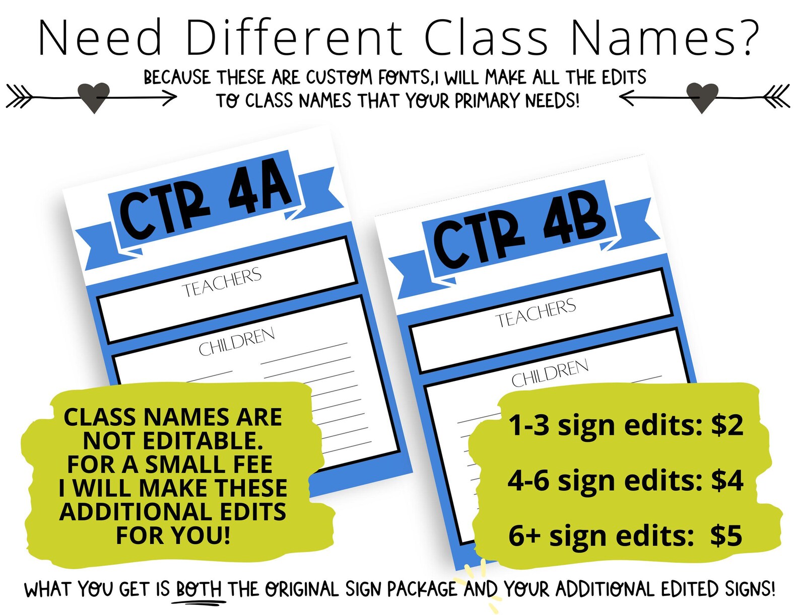 Primary Class Door and Chair Signs -fillable Text PRINTABLE - Etsy