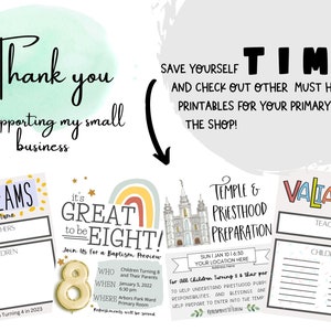 Primary Sharing Time Assignment Bracelets, Stickers, and Agendas BUNDLE ...