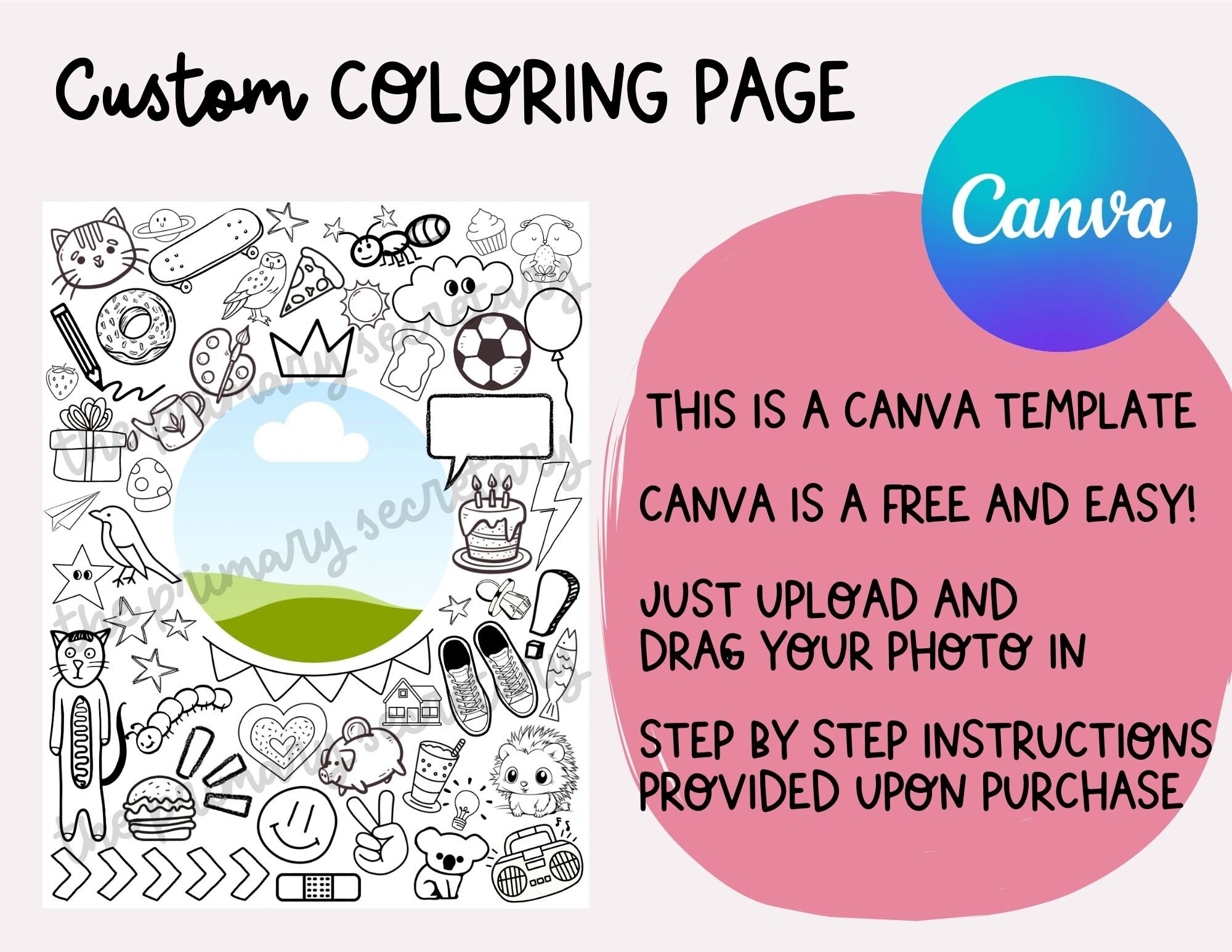 Custom Coloring Page-instant Download-for Older Kids - Etsy