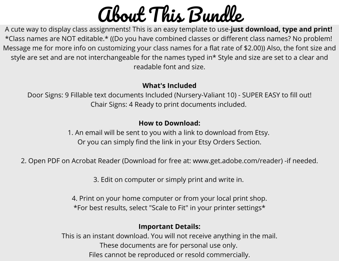 Primary Class Door Signs - Etsy