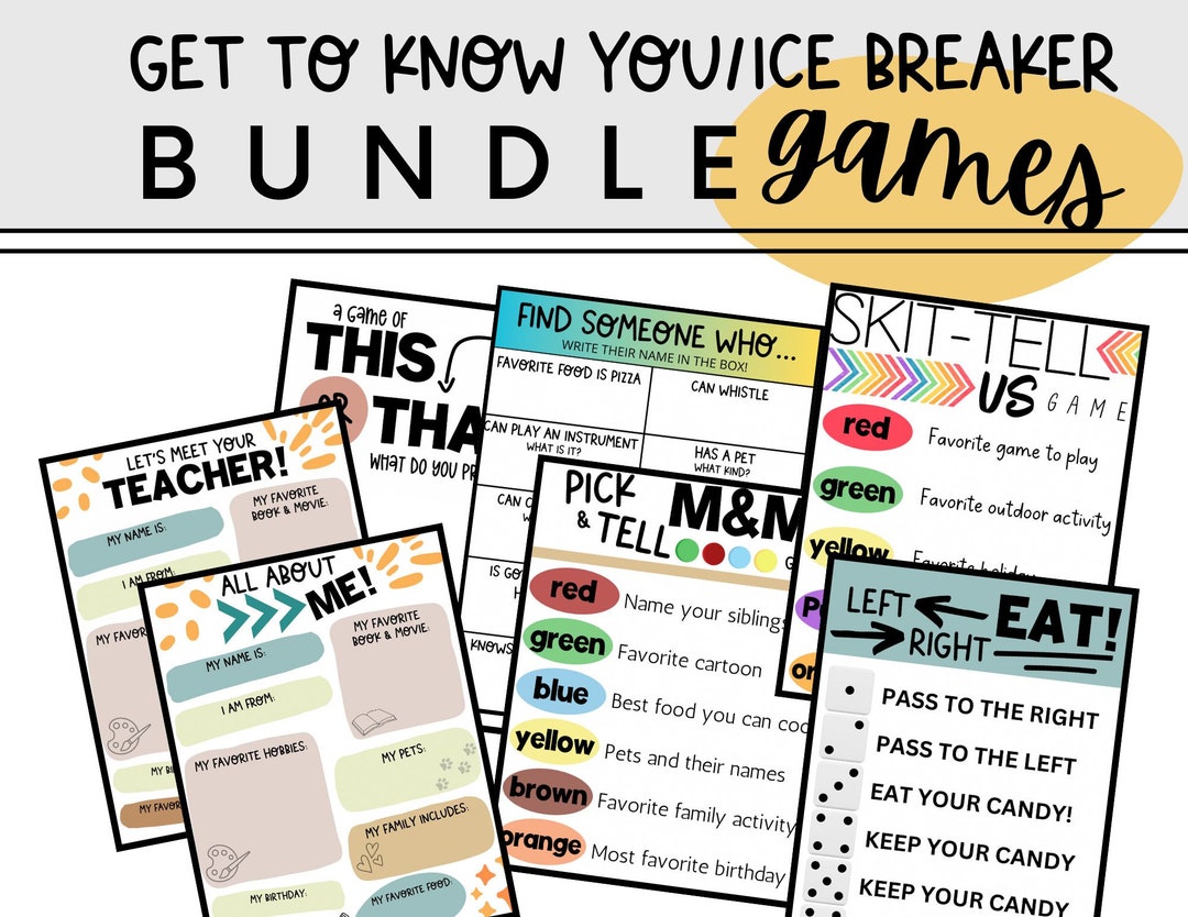 Get to Know You Games L All About Me Bundle - Etsy