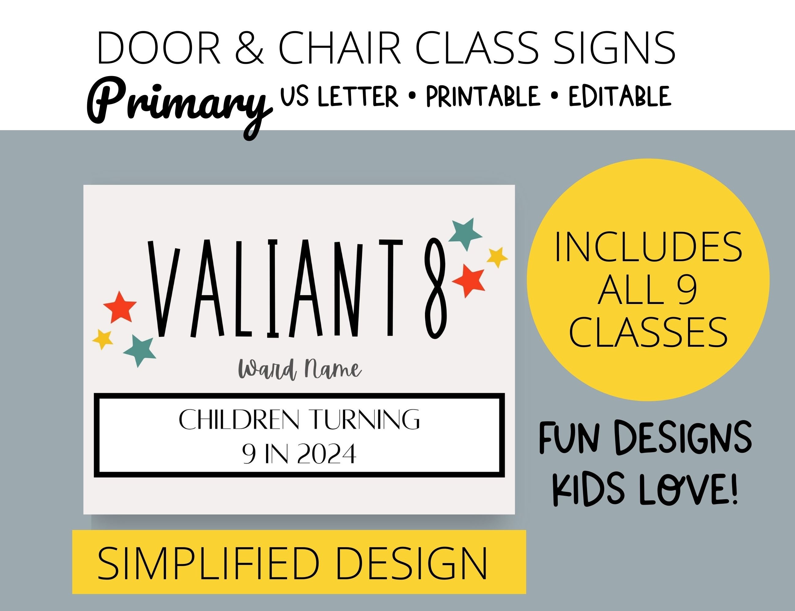 Primary Class Door Signs Instant Download - Etsy