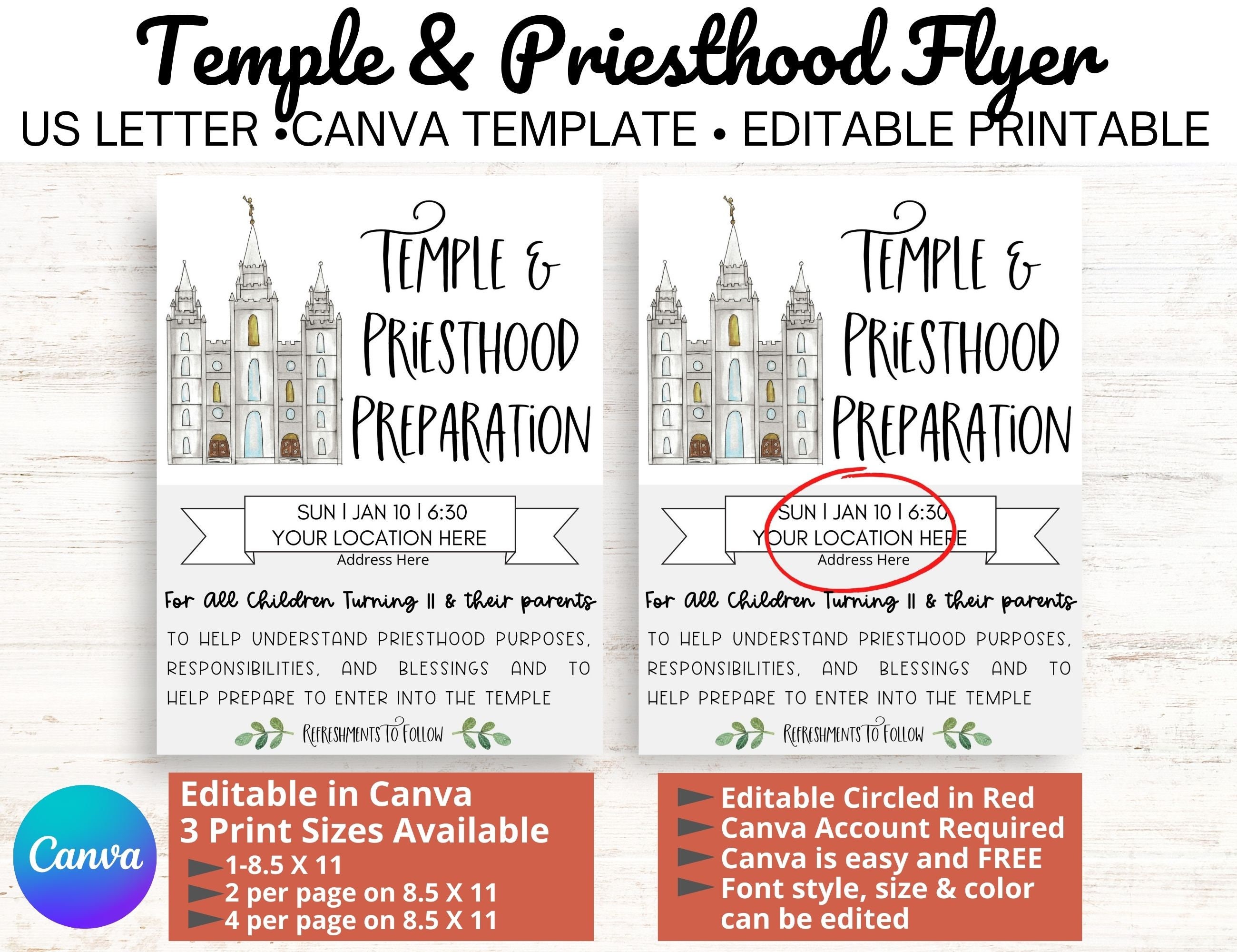 Temple and Priesthood Preparation Flyer Program Bundle - Etsy