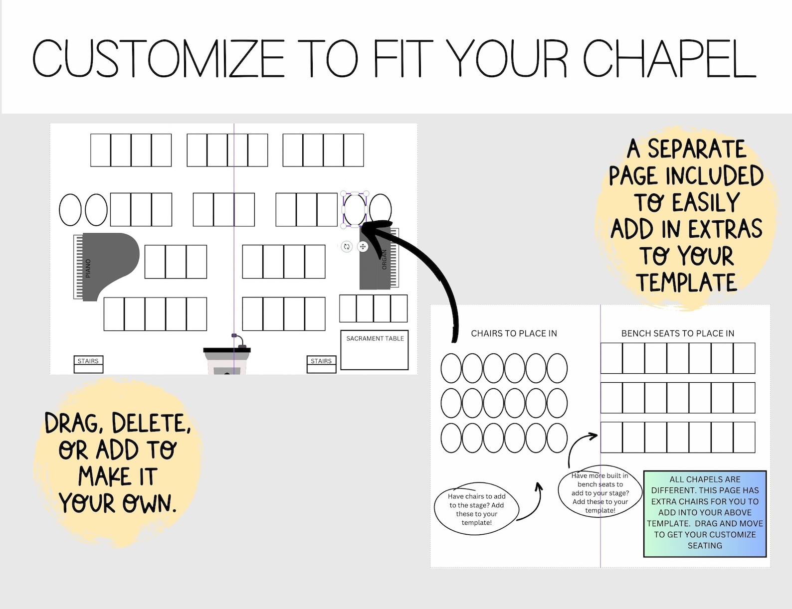 LDS Chapel Seating Chart for Primary Program, Choir, ETC - Etsy