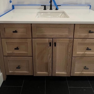 Tapered White Oak Single Vanity Base - Etsy