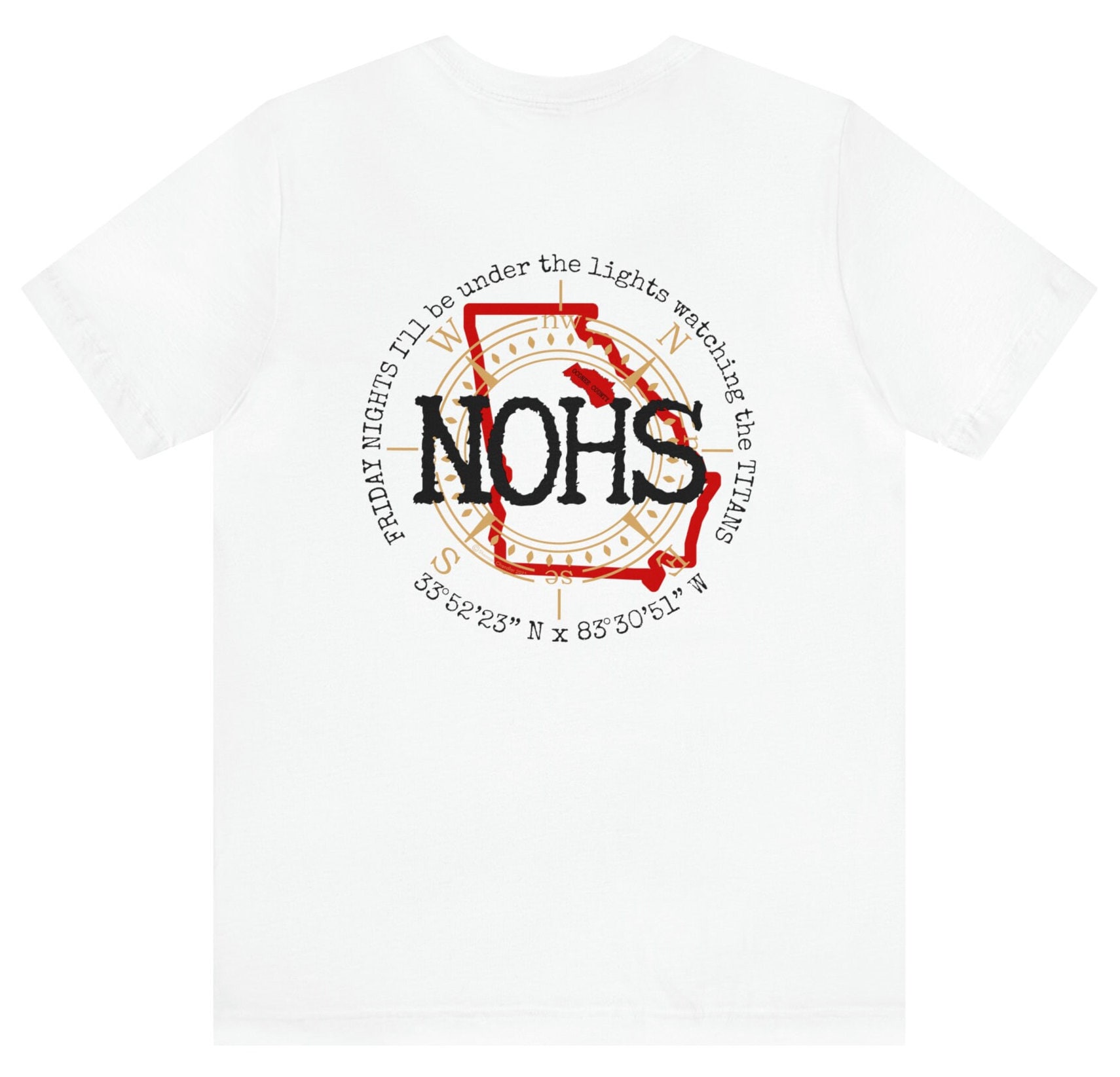 North Oconee High School Stadium Longitude Latitude Adult Unisex Tee ...