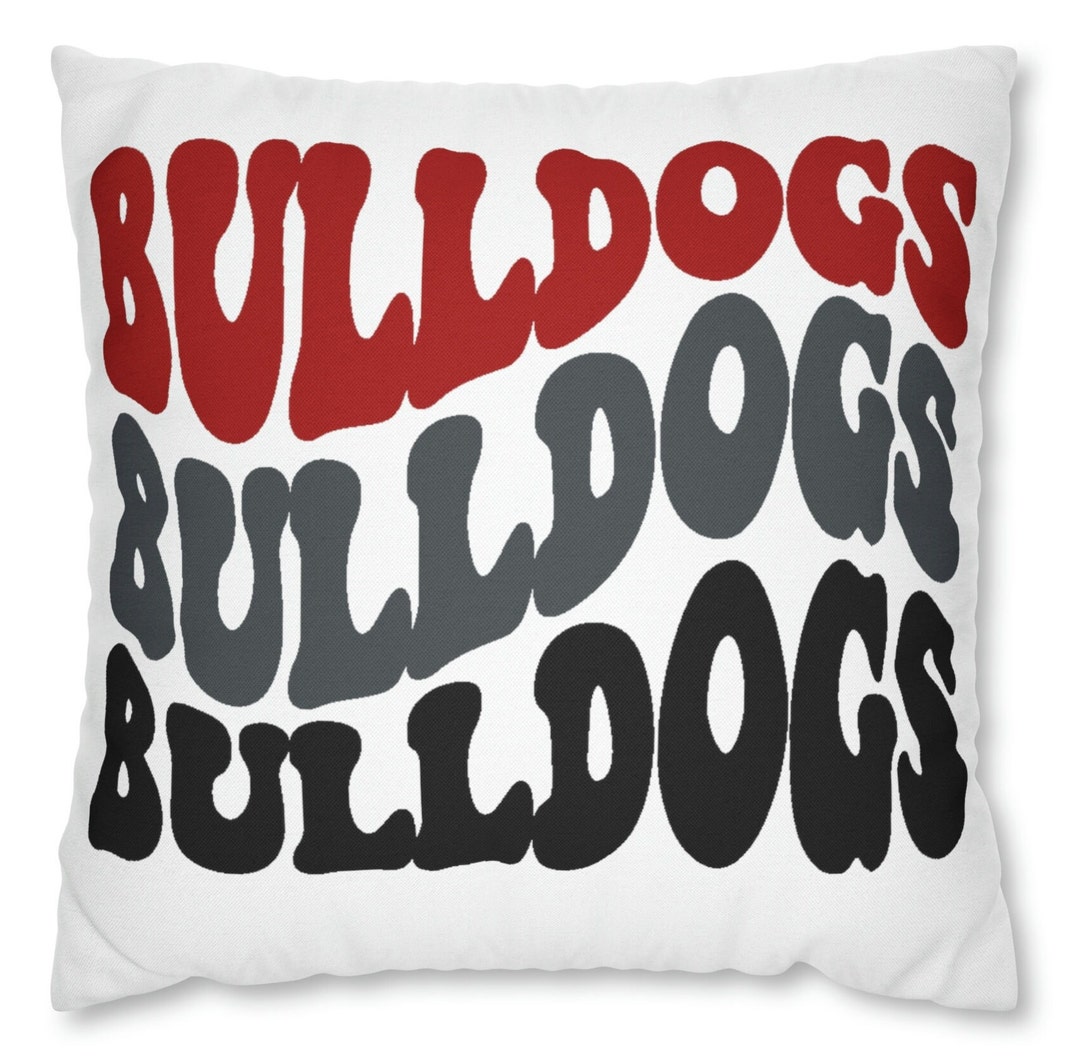 Retro Bulldogs Stacked Lettering Assorted Polyester Pillow Cover ...