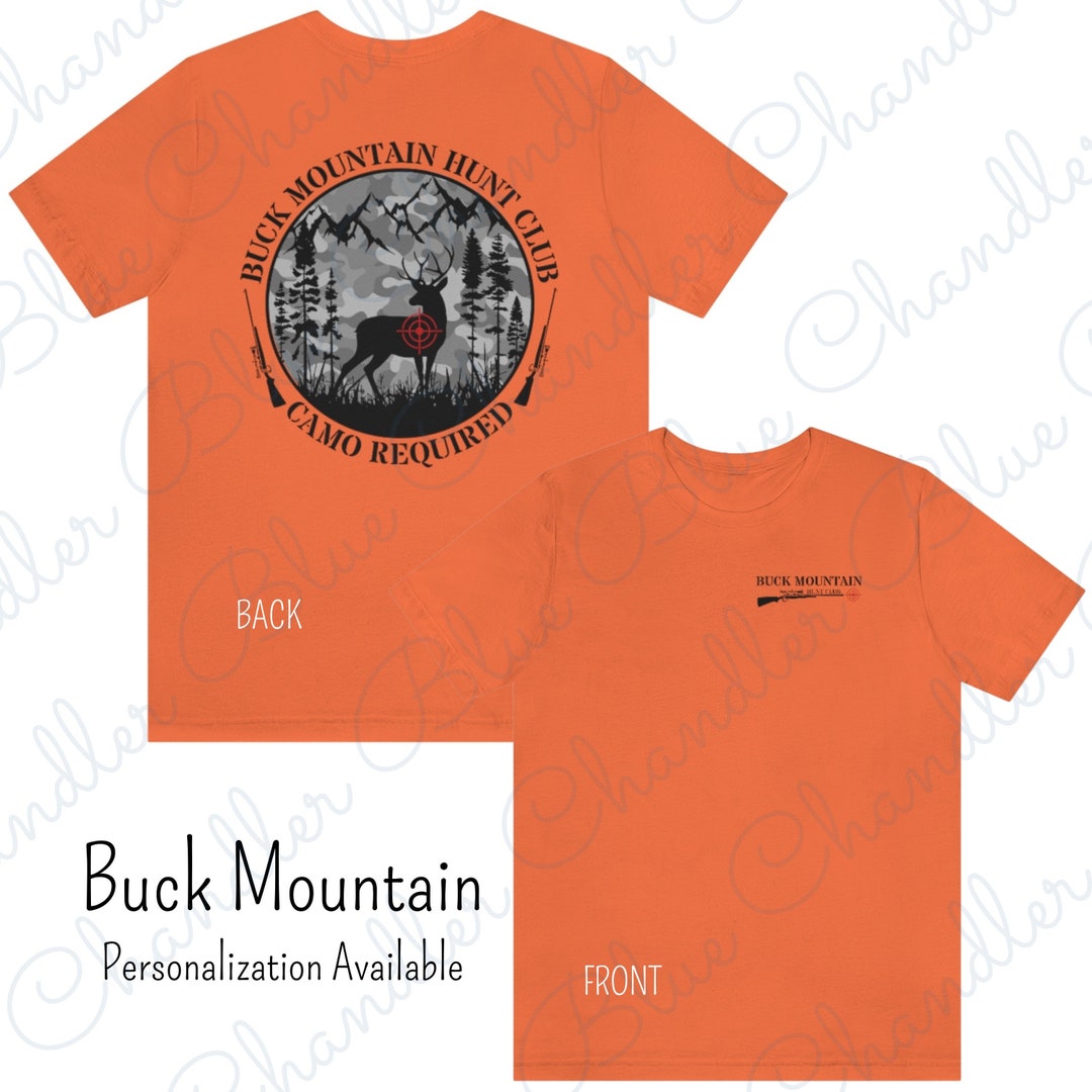 Deer Hunting Club Adult Unisex Tee, Buck Mountain Shirt, Personalized ...