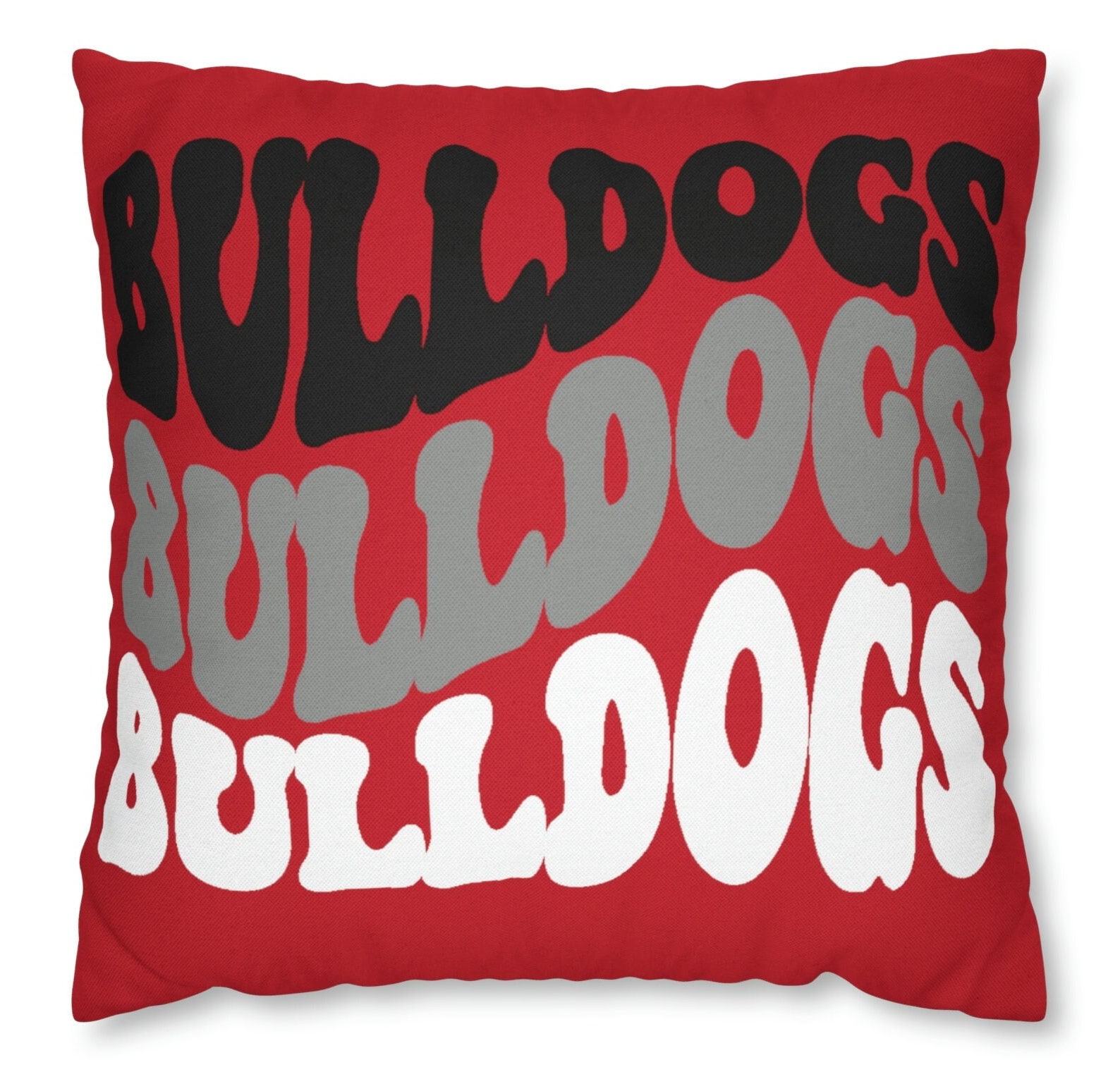 Retro Bulldogs Stacked Lettering Assorted Polyester Pillow Cover ...