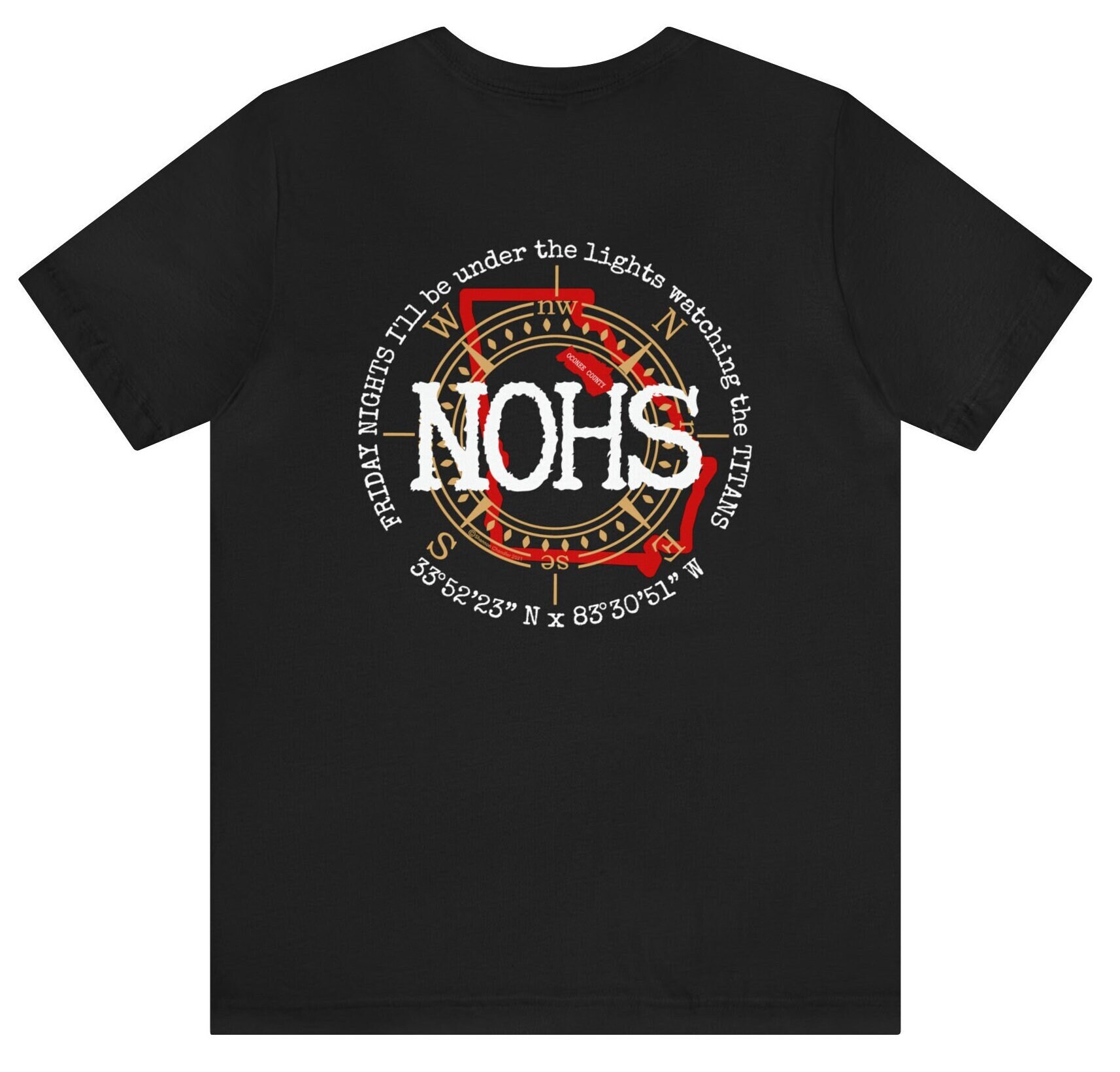 North Oconee High School Stadium Longitude Latitude Adult Unisex Tee ...