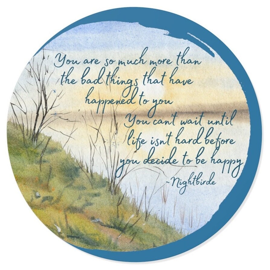 Nightbirde Happy Life Inspirational Indoor/outdoor Vinyl Sticker ...