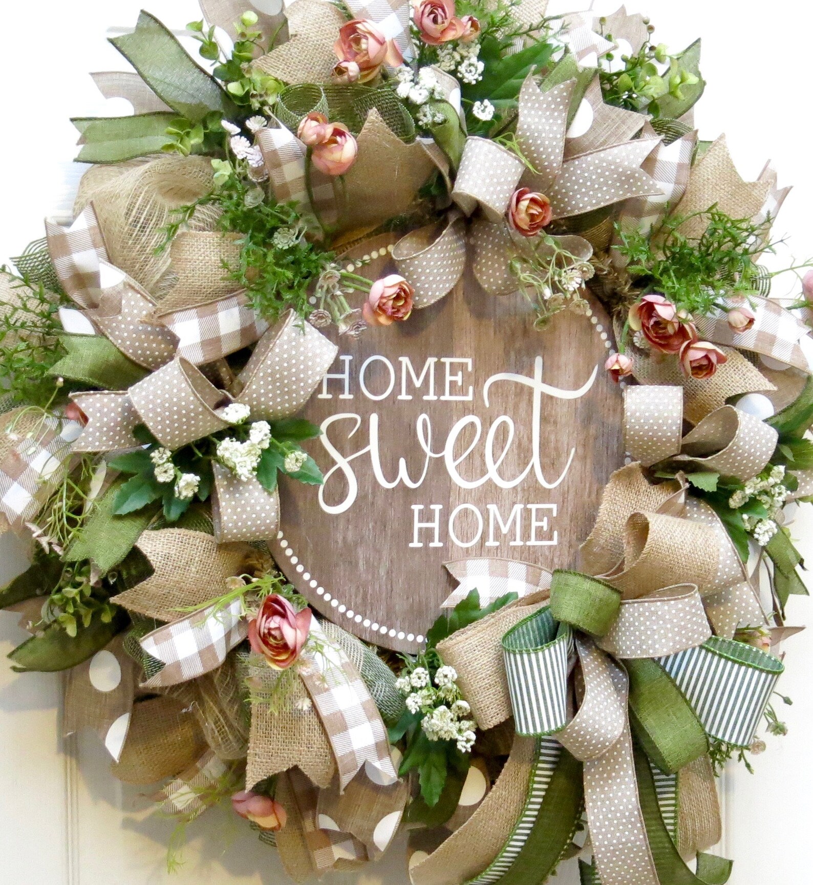 Everyday Wreaths for Front Door, Front Door Wreath, Home Sweet Home ...