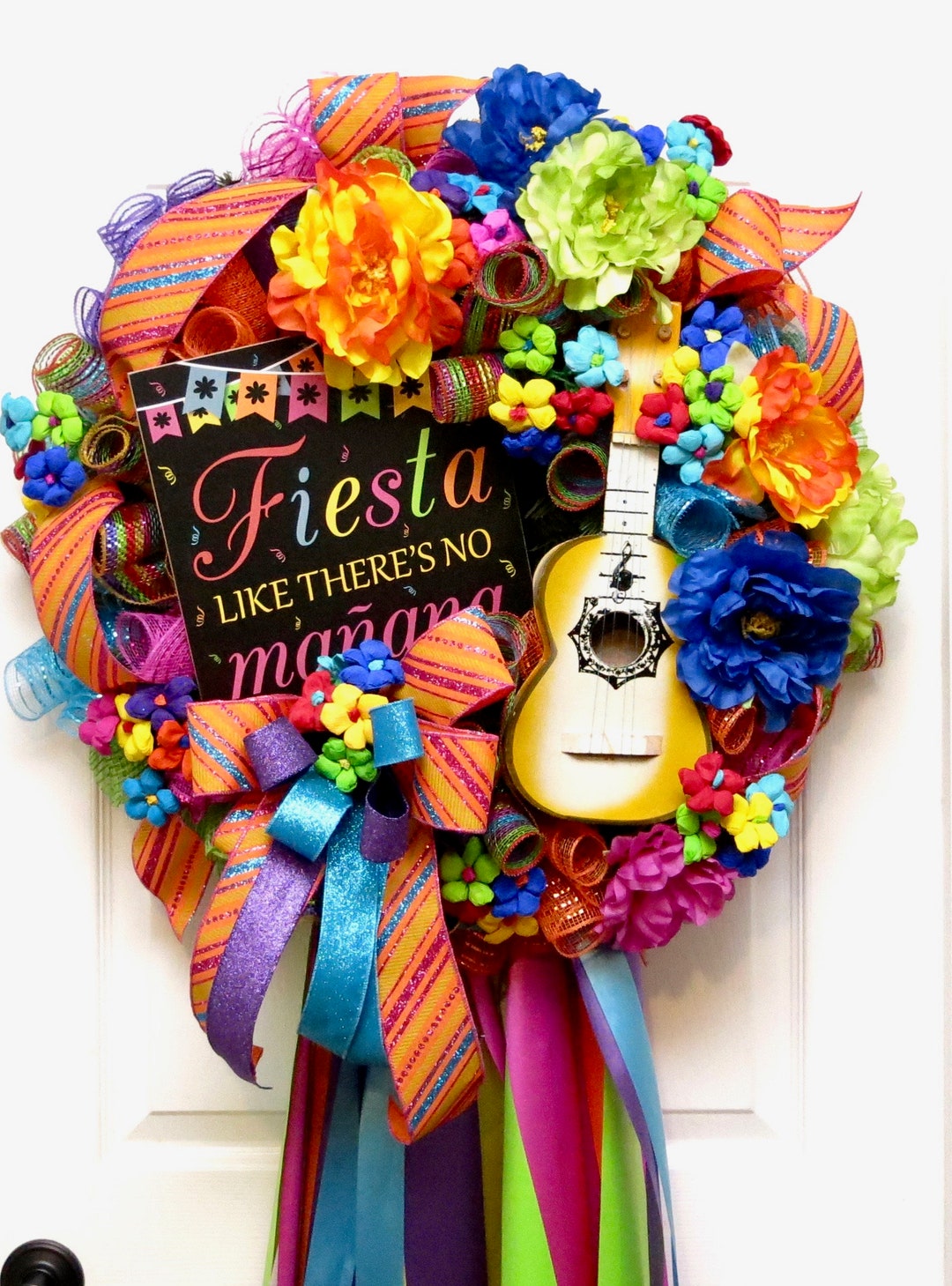 Fiesta Wreath Cinco De Mayo Wreath Guitar Wreath Deco Mesh - Etsy
