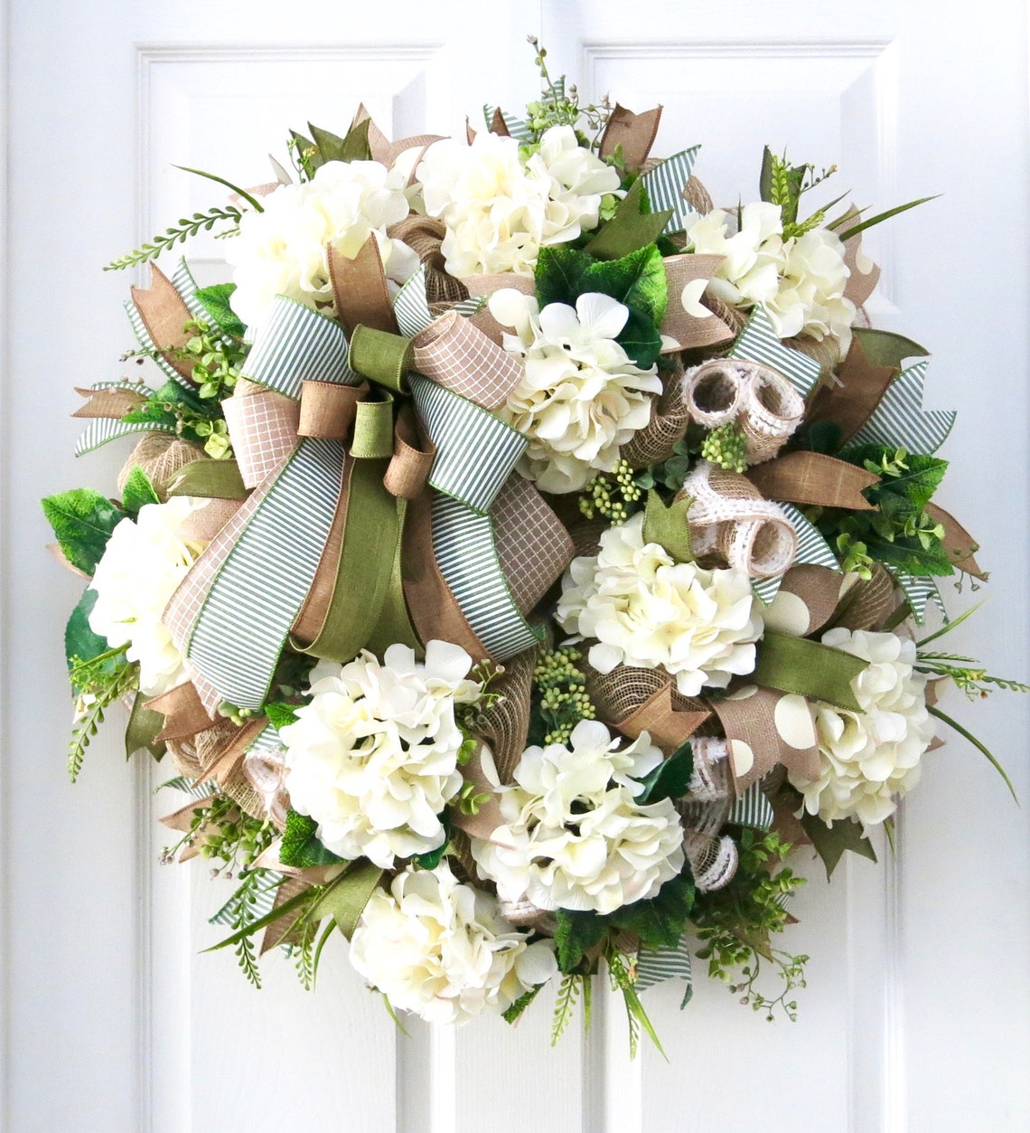 Hydrangea Wreath Everyday Wreath for Front Door Front Door - Etsy