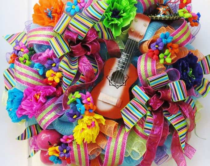 Fiesta Wreath, Fiesta Decor, Cinco De Mayo Wreath, Large Fiesta Wreath ...