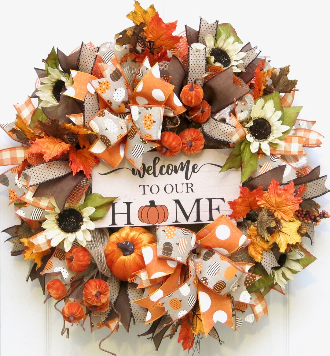 Fall Wreaths for Front Door, Welcome Wreath, Gift Ideas, Sunflower ...
