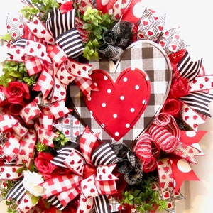 Buffalo Check Valentine Wreath for Front Door, Valentine's Day Wreath ...
