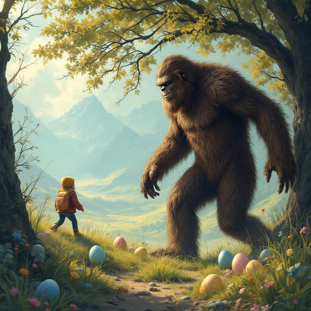 Easter Sasquatch, Bigfoot, Easter Eggs, Digital Download by Robyn Hyatt ...