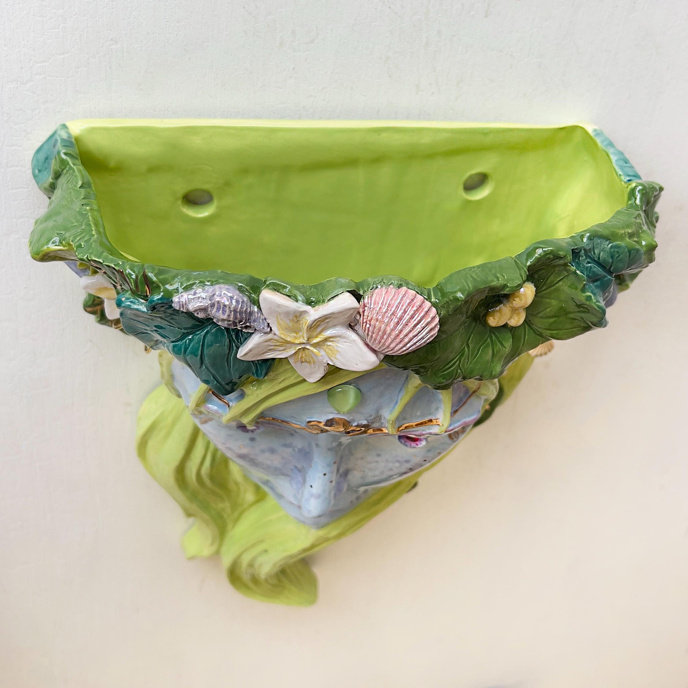 Exotic Witch Wall Planter/ Ceramic Wall Planter/ Ceramic Woman Face ...