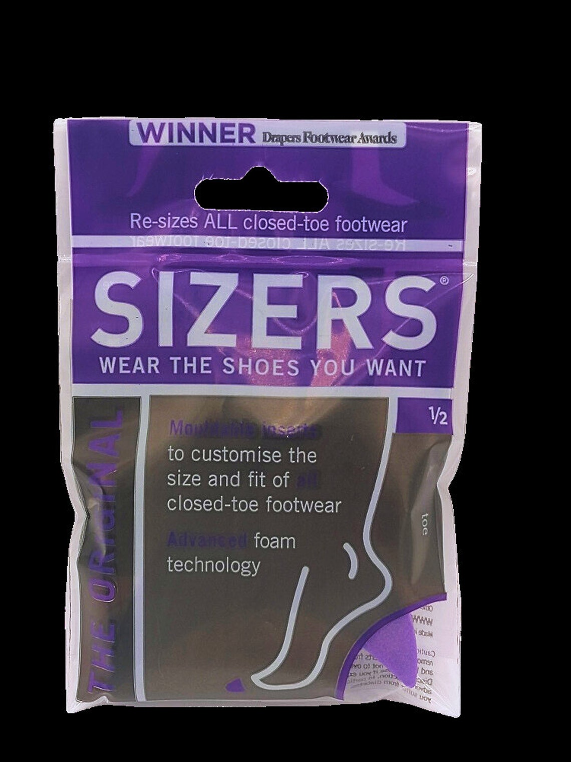 Sizers Shoe Sizing Inserts - Resizes ALL Footwear (shoe Fillers ...