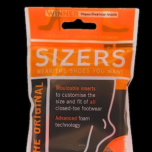 Sizers Shoe Sizing Inserts - Resizes ALL Footwear (shoe Fillers) Round ...