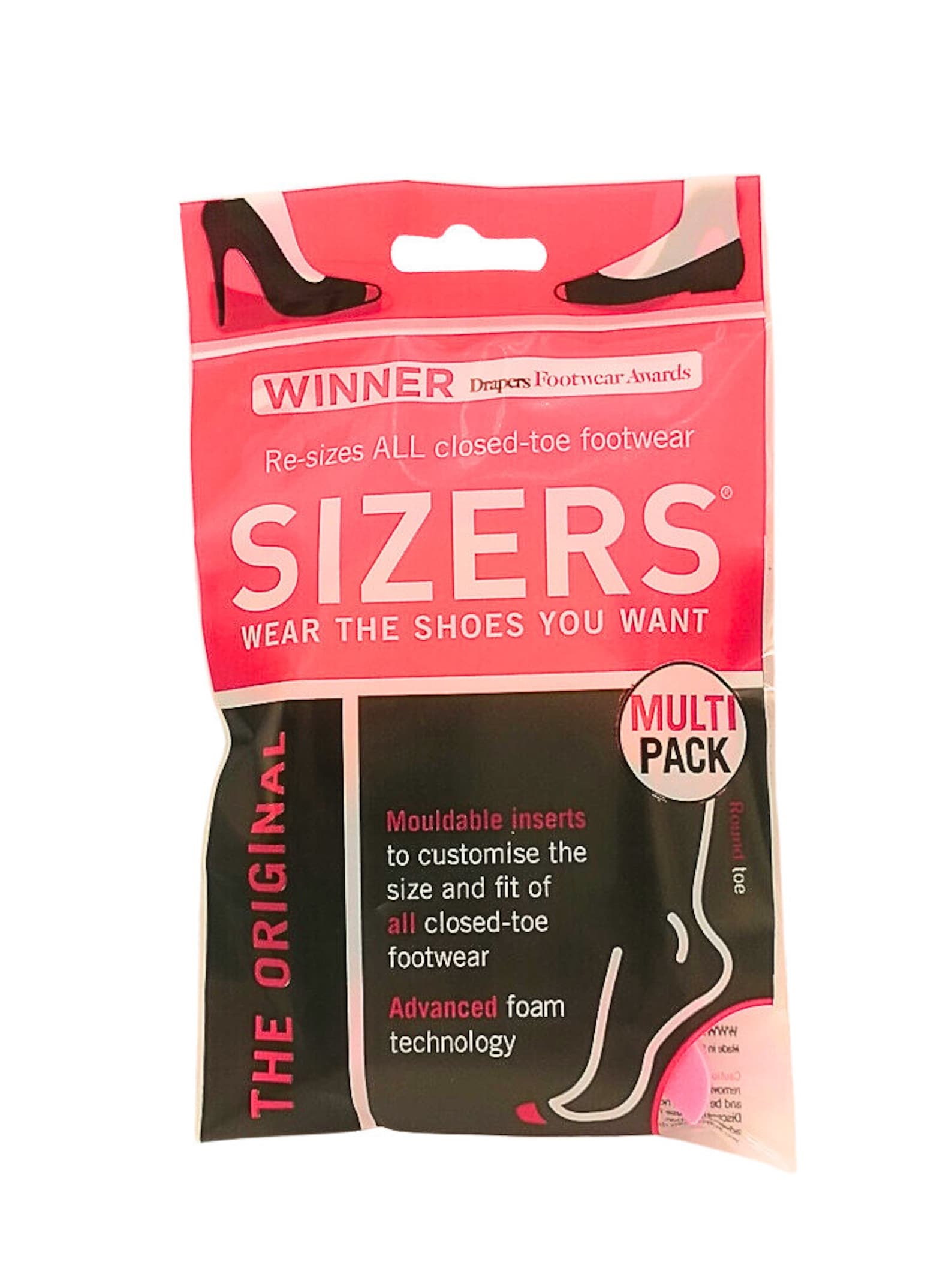 Sizers Shoe Sizing Inserts - Resizes ALL Footwear (shoe Fillers) Round ...