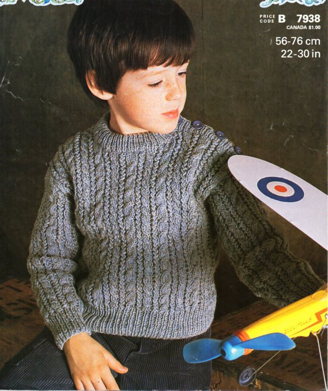 Childrens Cable Sweater Knitting Pattern Pdf Childs Cable - Etsy