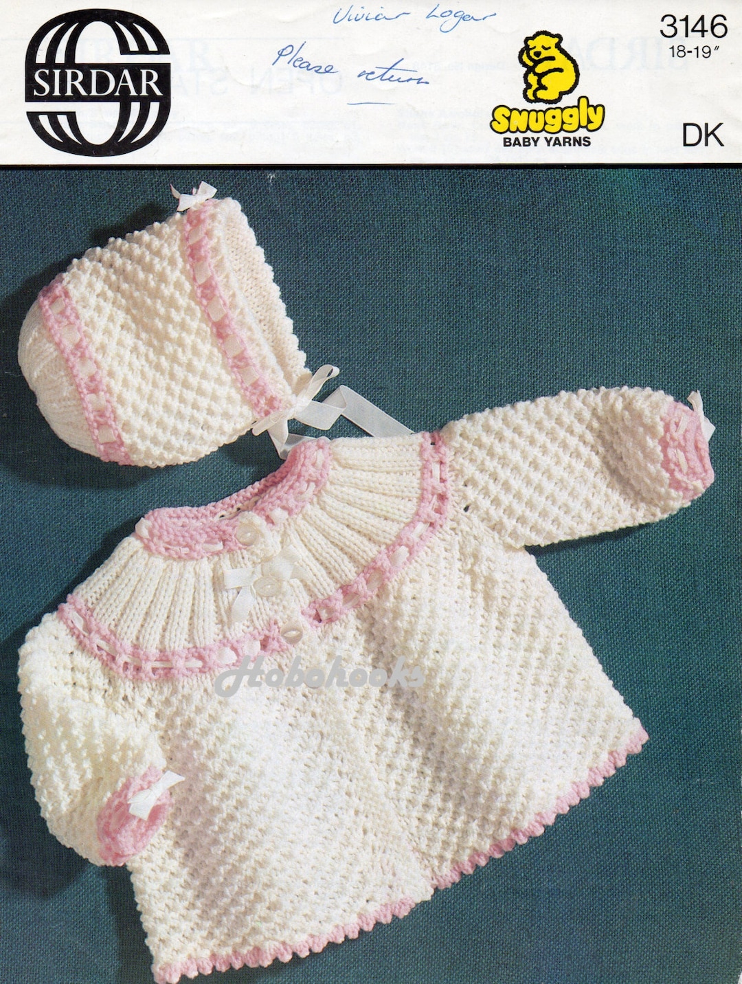 Baby Knitting Pattern Baby Matinee Coat & Bonnet Baby Matinee Jacket ...