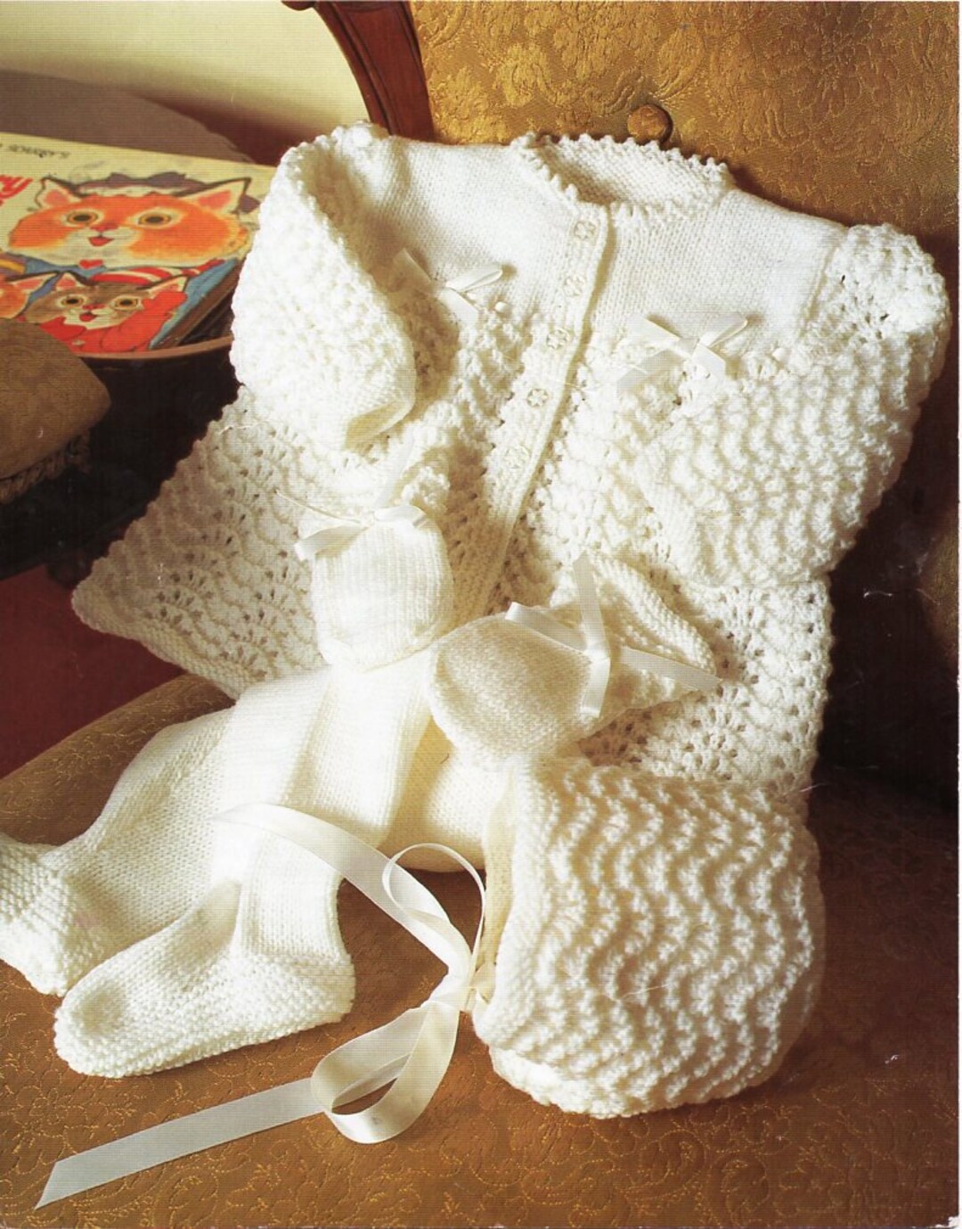 Baby 4ply Pram Set Knitting Pattern PDF Matinee Coat Bonnet - Etsy