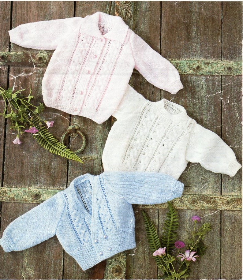 Baby Knitting Pattern Pdf 4ply Baby Jacket Sweater and - Etsy UK
