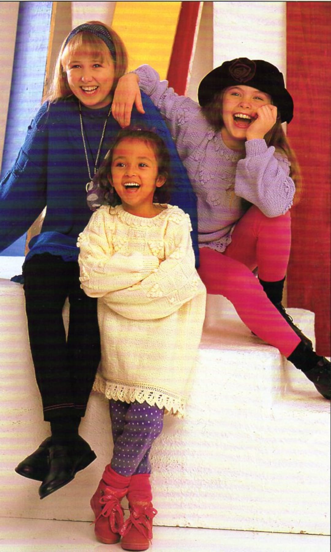 Girls Tunic Sweater Knitting Pattern Pdf Childrens Lacy Border Jumper ...