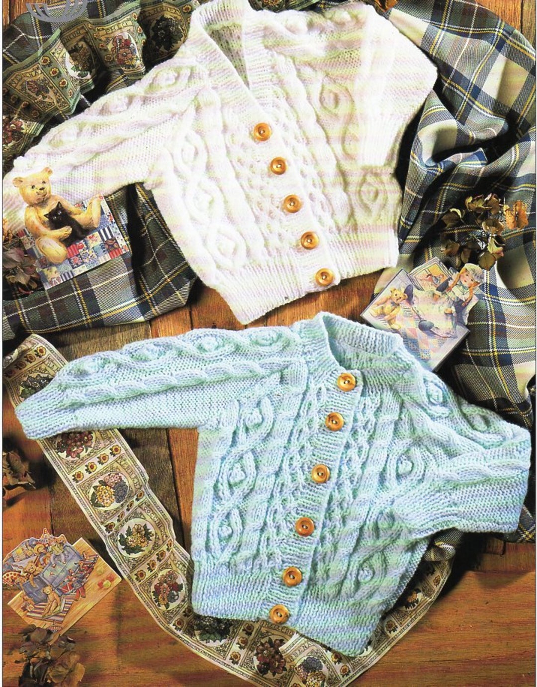 Baby Childs Aran Cardigan Knitting Pattern Pdf Baby Cable Jacket V Neck ...