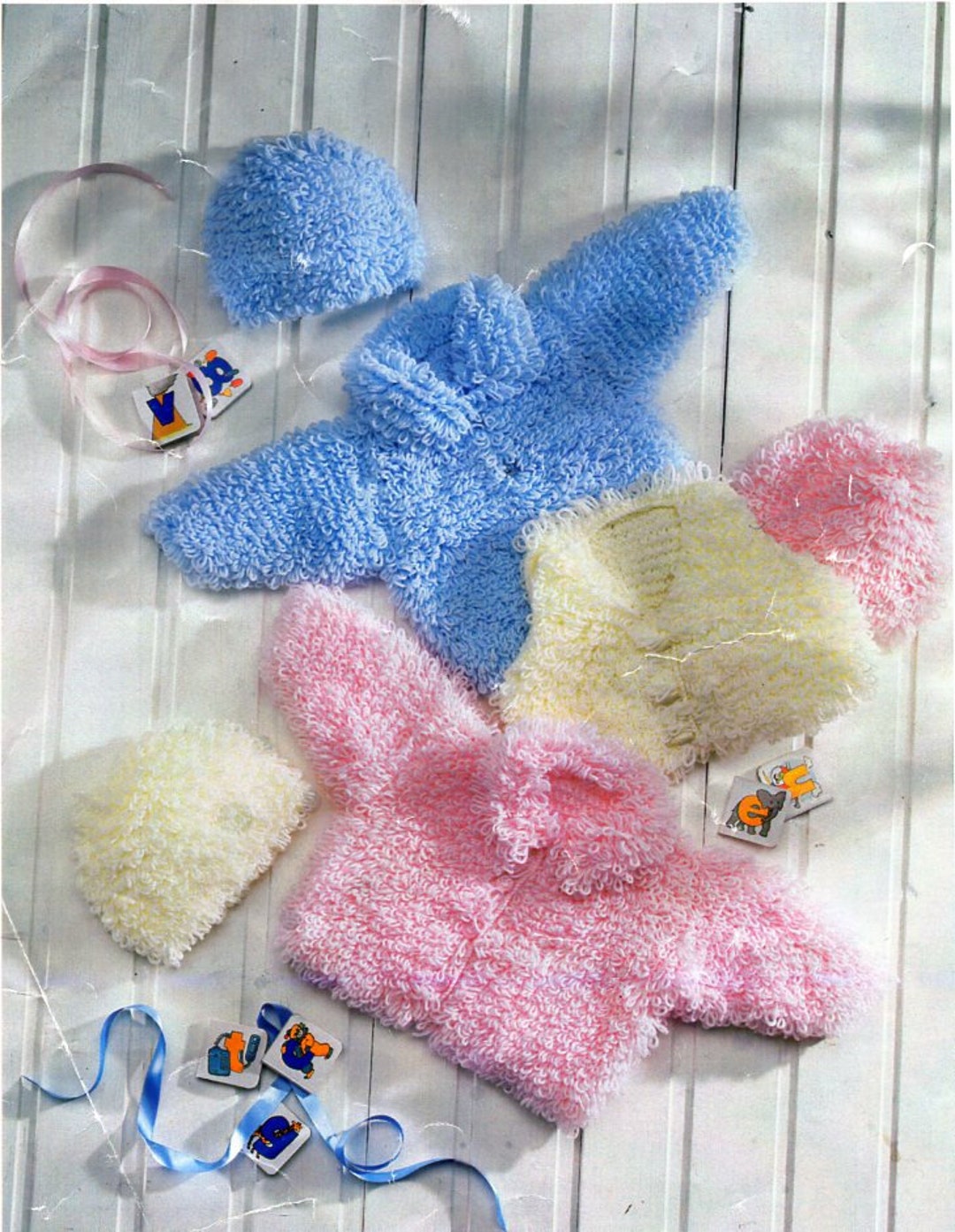 Vintage Baby Loopy Jacket Gilet Hat Knitting Pattern Pdf Loop Stitch ...
