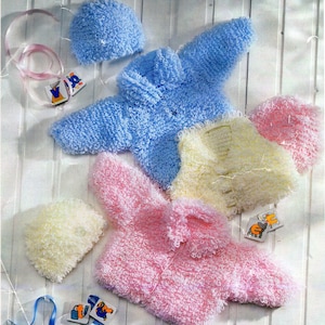 Vintage Baby Loopy Jacket Gilet Hat Knitting Pattern Pdf Loop Stitch ...