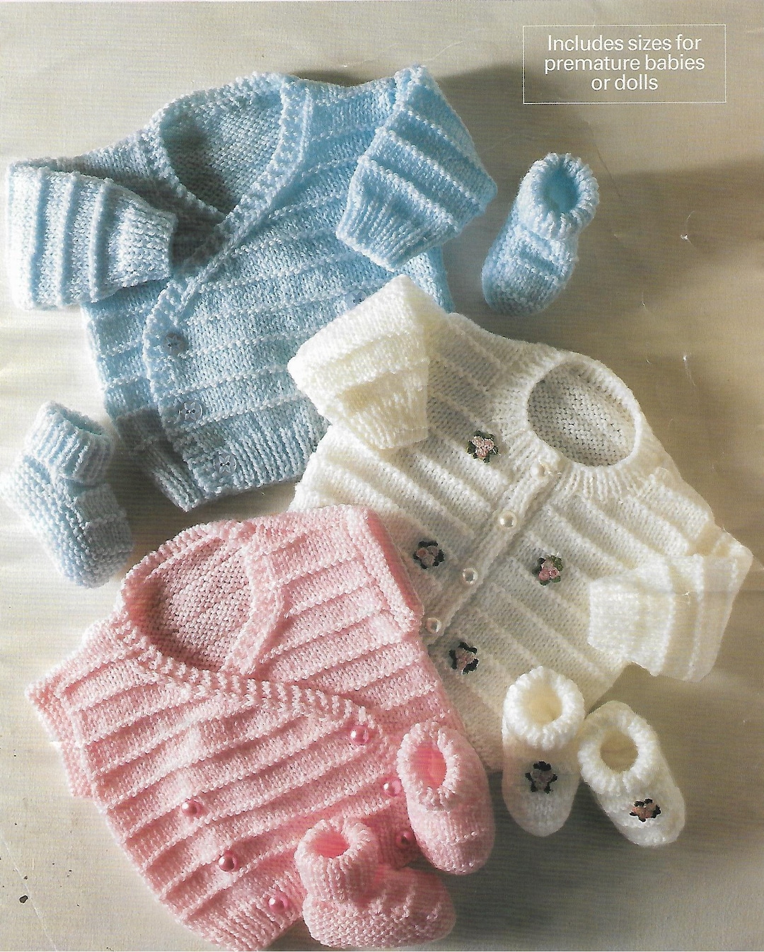 Baby Knitting Pattern Pdf Crossover Cardigan Waistcoat Bootees Jacket ...