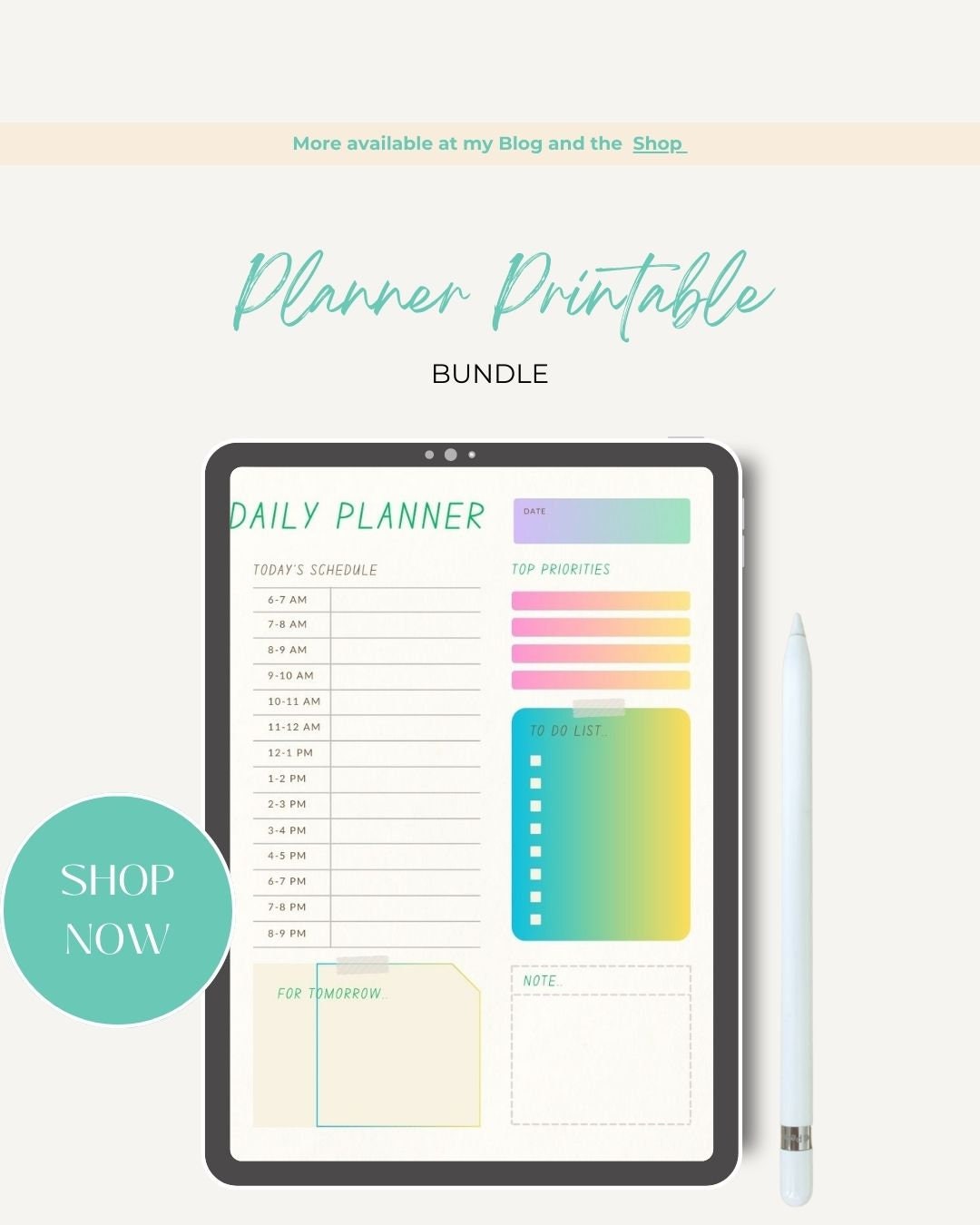 Daily Weekly Monthly Planner Printable Bundle - Etsy