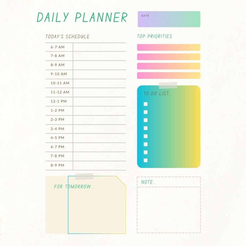 Daily Weekly Monthly Planner Printable Bundle - Etsy