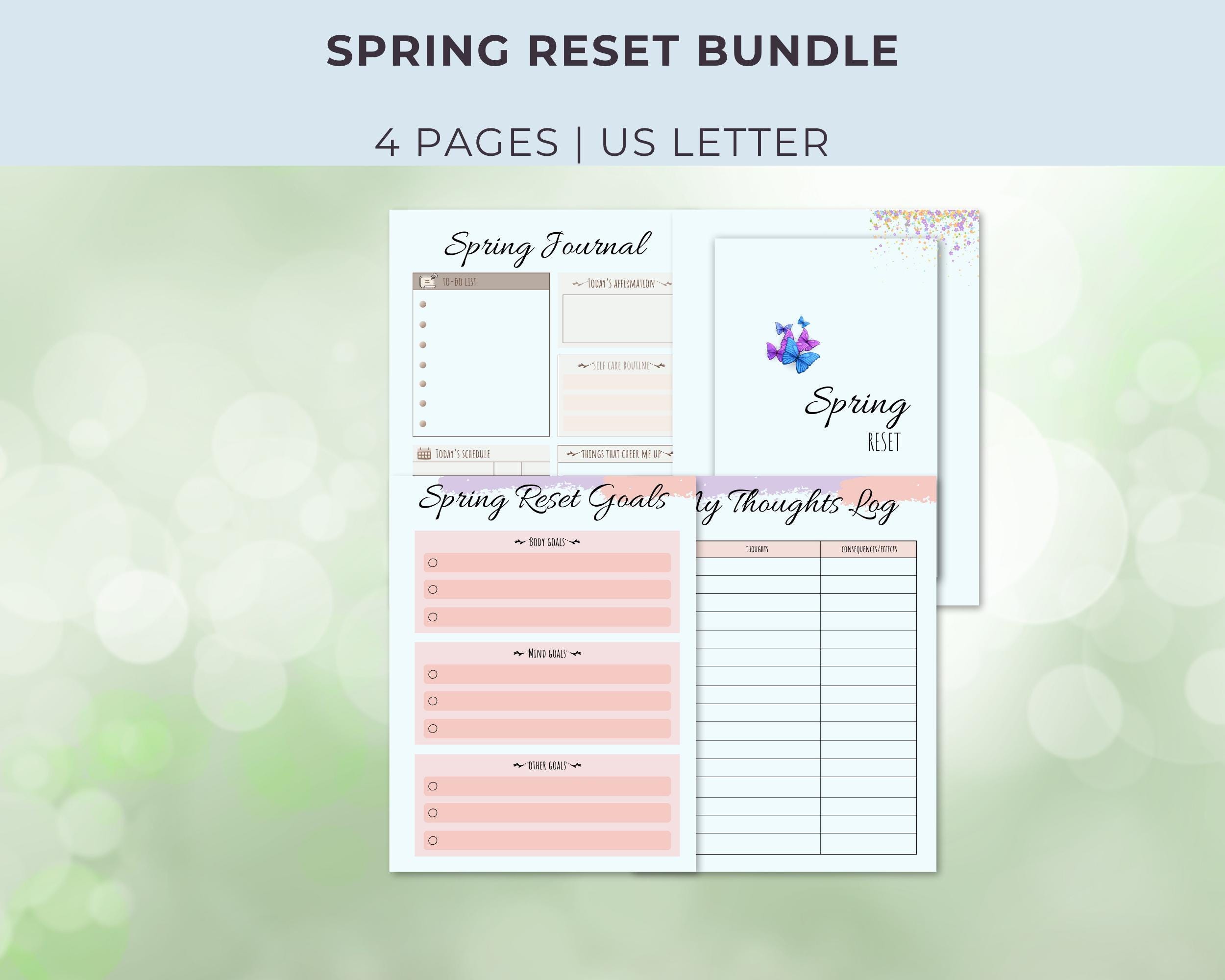 Spring Planner Bundle - Printable Journal Pages - Digital Spring ...