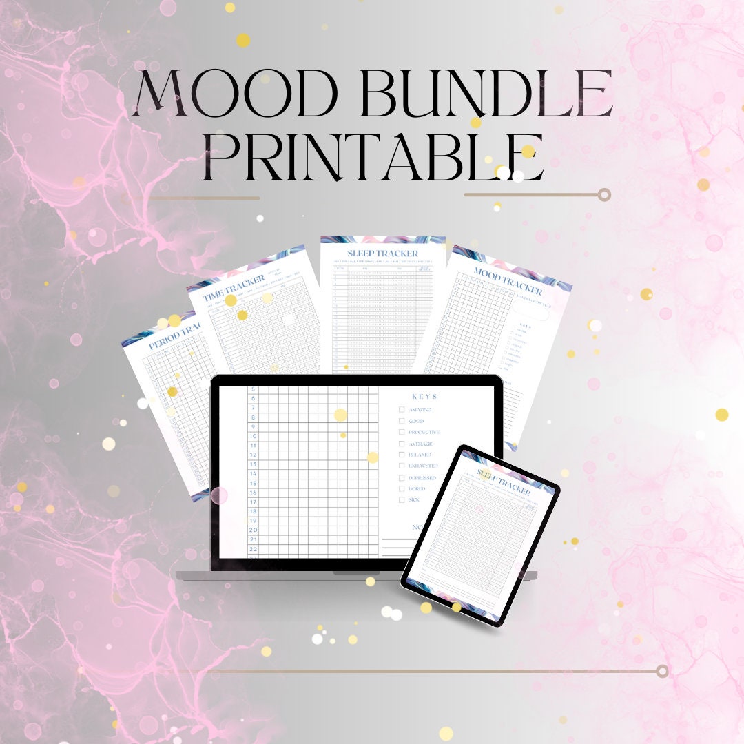 Mood Tracker Mood Journal Printable Tracker Bundle Self Care Planner - Etsy