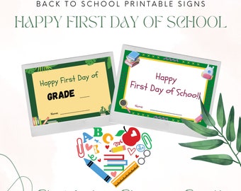 First Day of School Sign, Kindergarten Sign, Back to School, Digital ...