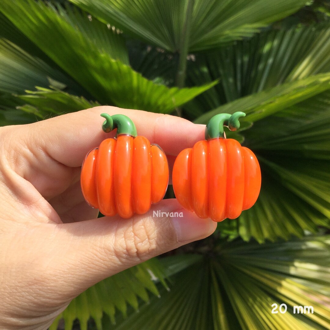 1 Pair (2 Pieces) Halloween Pumpkin Pyrex Glass Plugs - Etsy