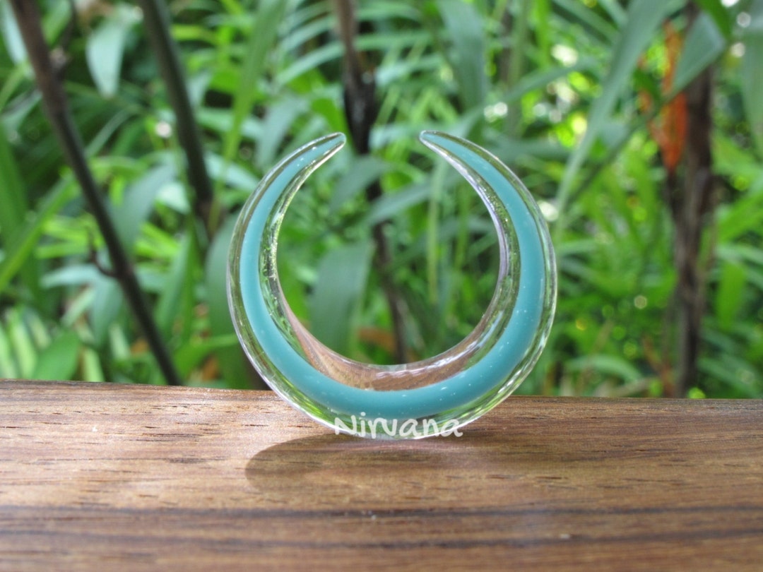 1 Pair (2 Pieces) Aqua Encased Pinchers Spirals Pyrex Glass - Etsy