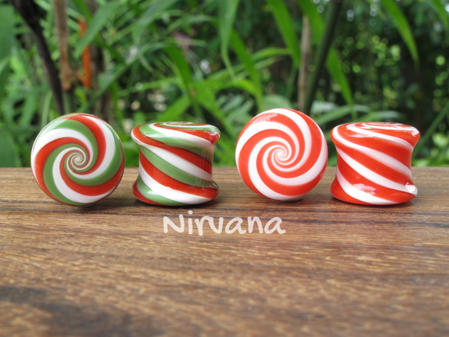 1 Pair 2 Pieces Holiday Red & White Striped Peppermint Candy - Etsy UK