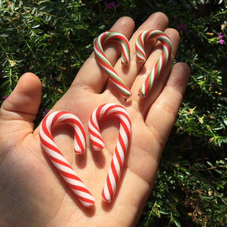 1 Pair 2 Pieces Mixed Pair Glass Holiday Peppermint Candy - Etsy