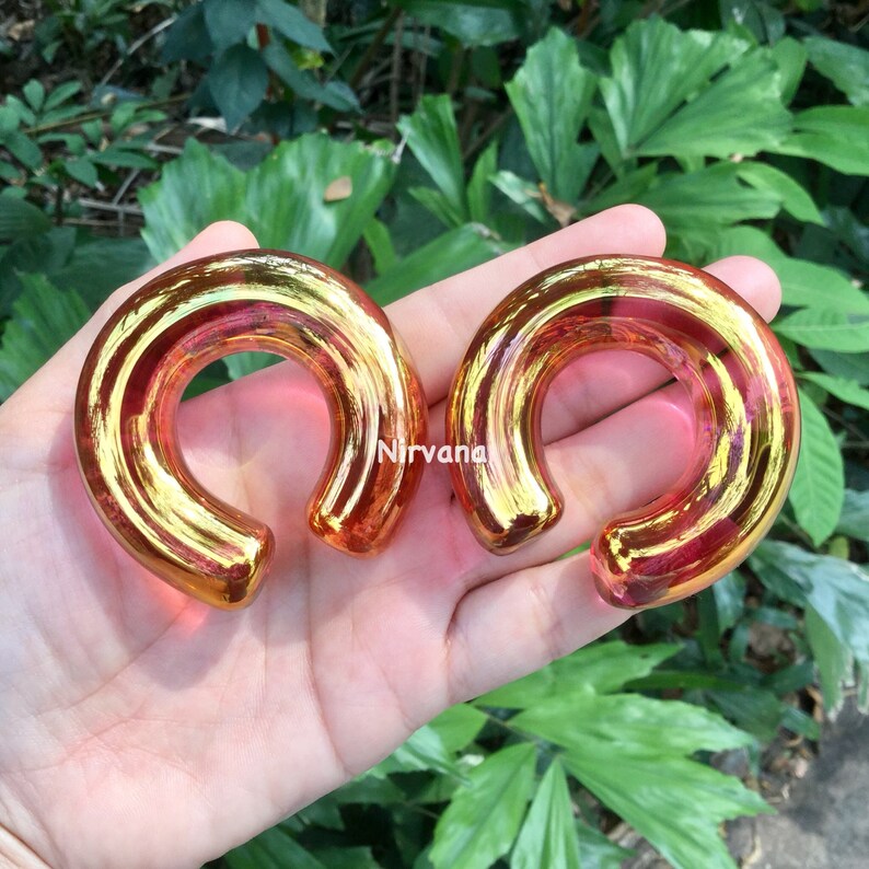 1 Pair 2 Pieces Real 24 Karat Ruby Gold Colored Glass - Etsy
