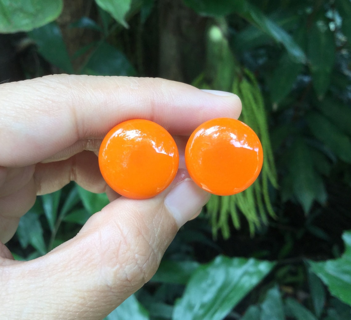 1 Pair (2 Pieces) Orange Color Front Glass Plugs - Etsy
